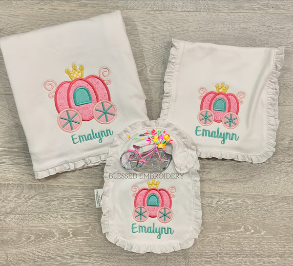 Monogrammed Princess Baby Set – Blessed Embroidery & Boutique