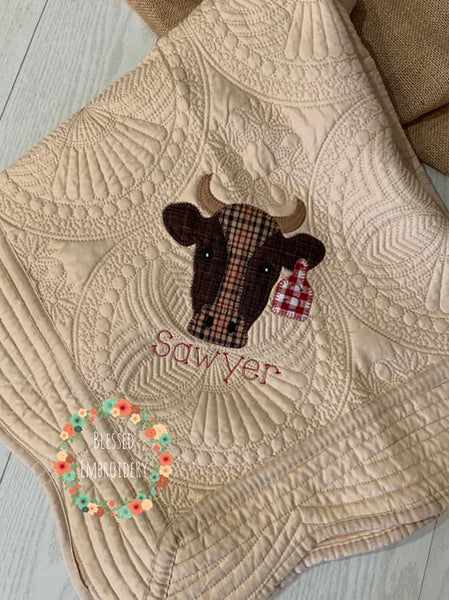 Bull Heirloom Quilt, Boys Monogrammed Heirloom Quilt – Blessed ...